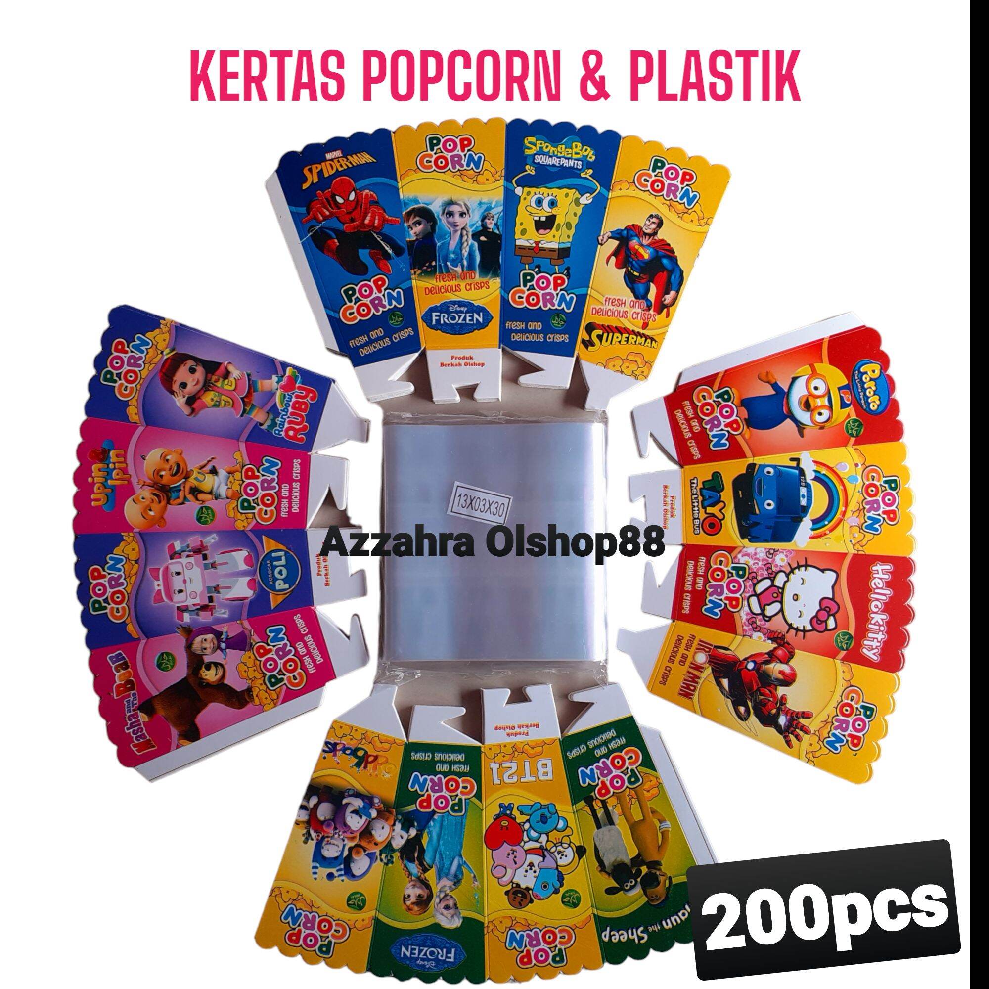200pca dus kemasan popcorn / kertas popcorn terlaris / kertas popcorn ...