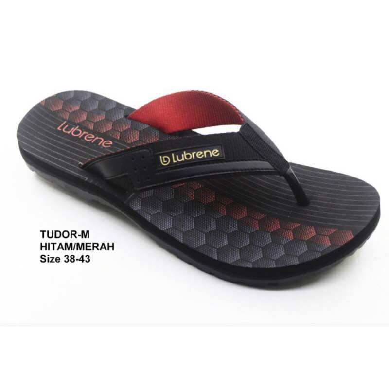 SANDAL JEPIT PRIA LUBRENE TUDOR M HITAM MERAH SENDAL CAPIT KADO COWO ...