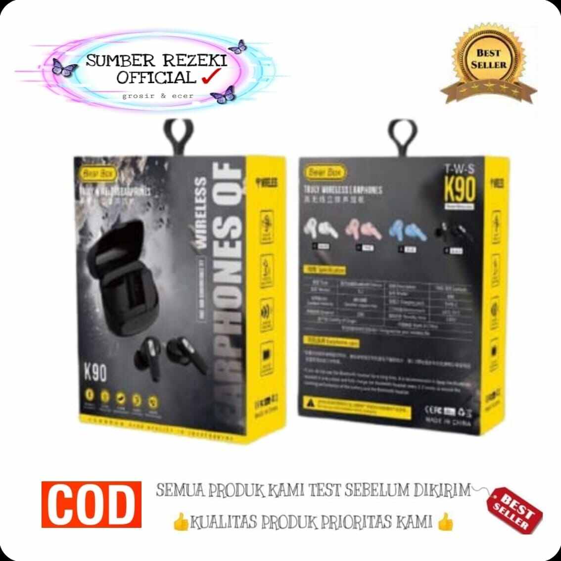 SR - Handsfree Phone TWS K-90 Wireless / Headphone K90 TWS / Headset Bluetooth Gaming | Lazada ...