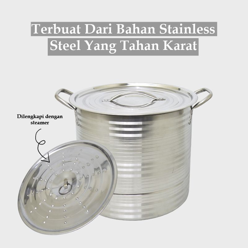 Panci Stainless Steamer Kukus Langseng Stainles Stell Panci Dandang ...