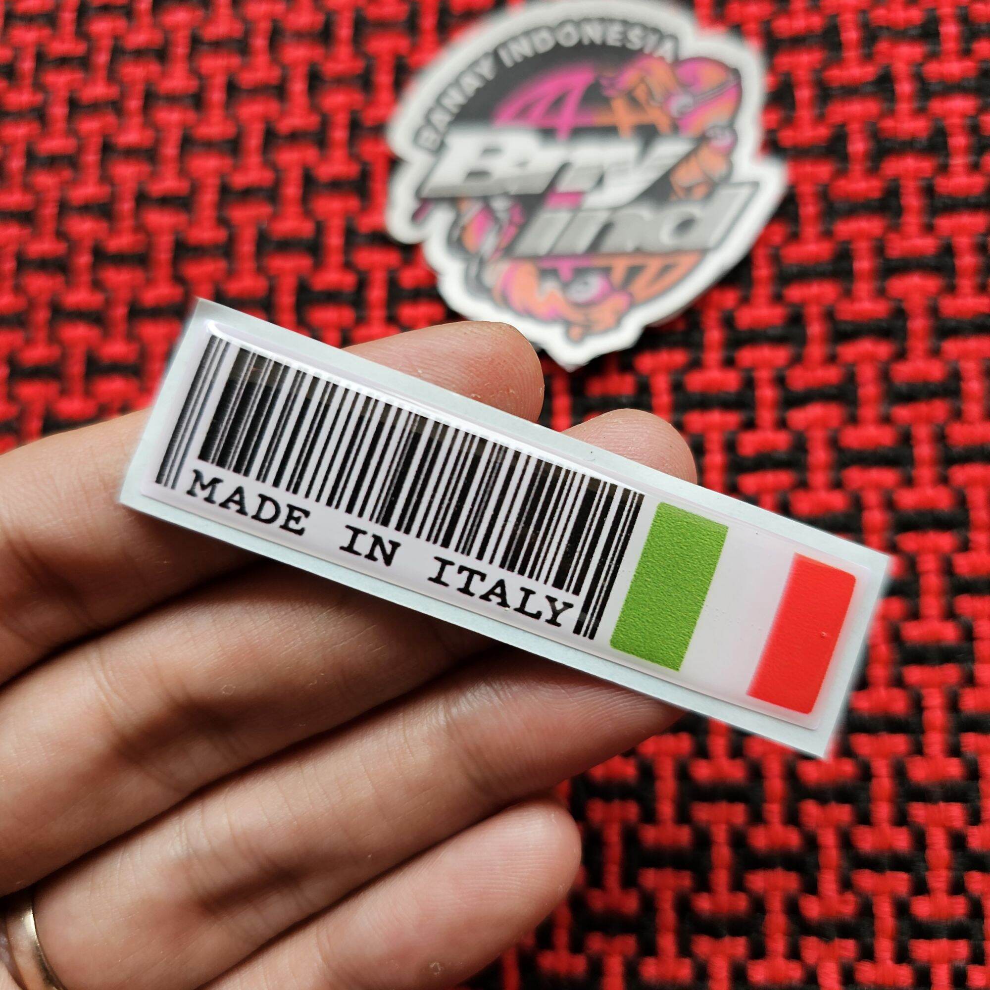 Sticker Stiker Emblem Made In Italy Barcode Timbul | Lazada Indonesia