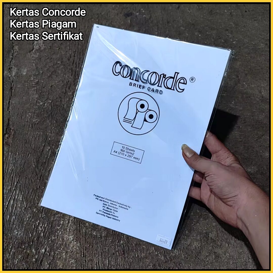 1 Pak Kertas Concorde A4 160 Gram Isi 10 Lembar ( Warna Putih ...