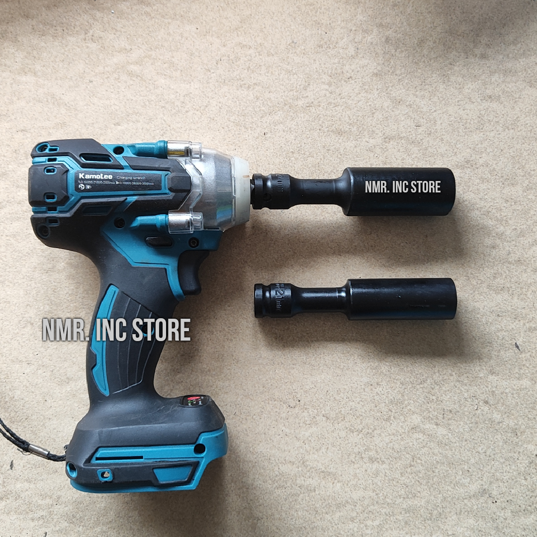 Paket Set Komplit Mata Kunci Shock Extra Panjang Impact 16pcs 7-24mm Drive 1/2", Pas Sok Socket ...