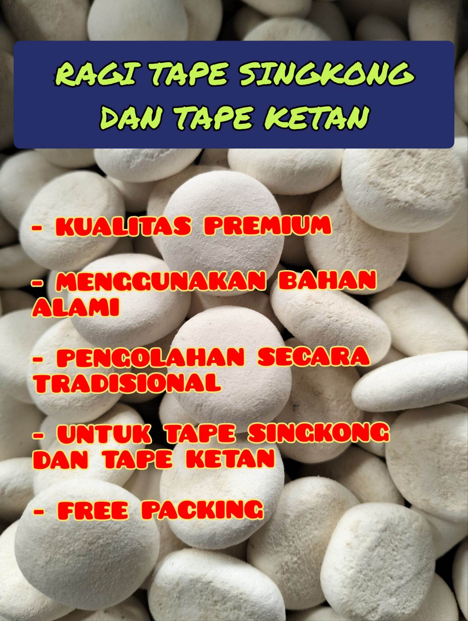 Ragi Tape manis ukuran kecil 1 kg untuk pembuatan tape singkong dan ...