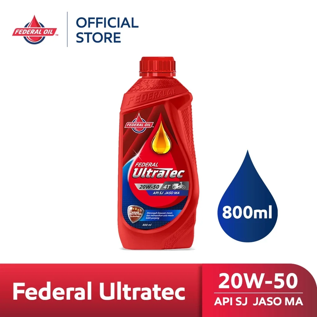 FEDERAL OIL Ultratec 20W-50 800ml - Oli Motor Non matic | Lazada Indonesia