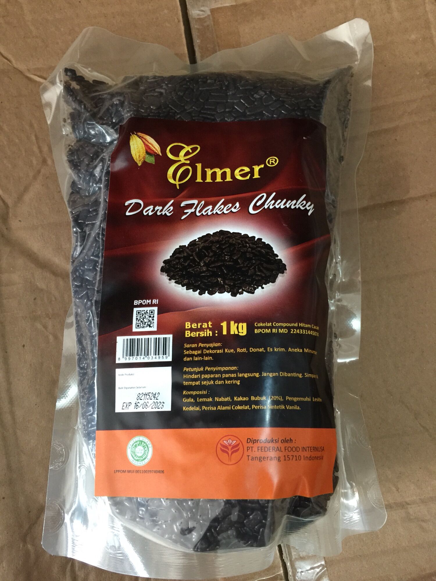 Elmer Dark Flakes Chunky 1kg Butiran Coklat Topping Kue | Lazada Indonesia