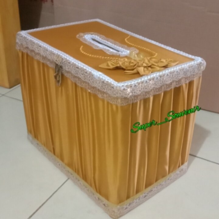 Kotak Angpo/Tempat Amplop Undangan /Pernikahan / Ulang Tahun / Gold ...