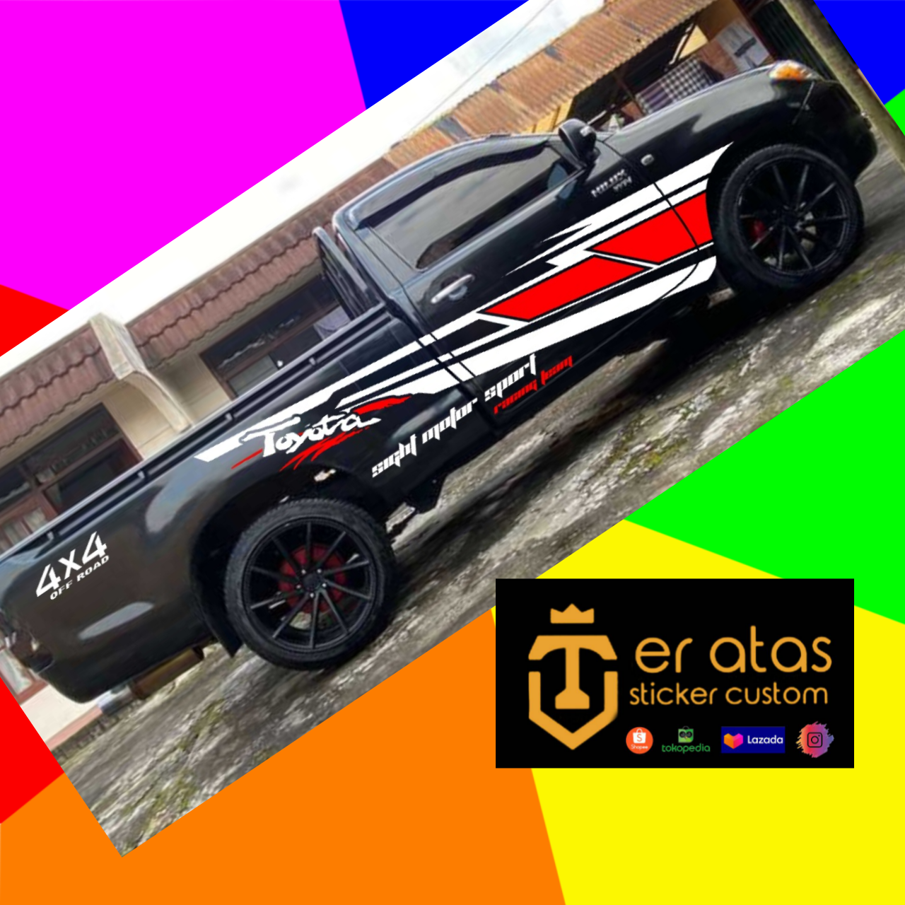 cutting sticker mobil HILUX SINGLE CABIN. hitam , STICKER FORD PICK UP ...
