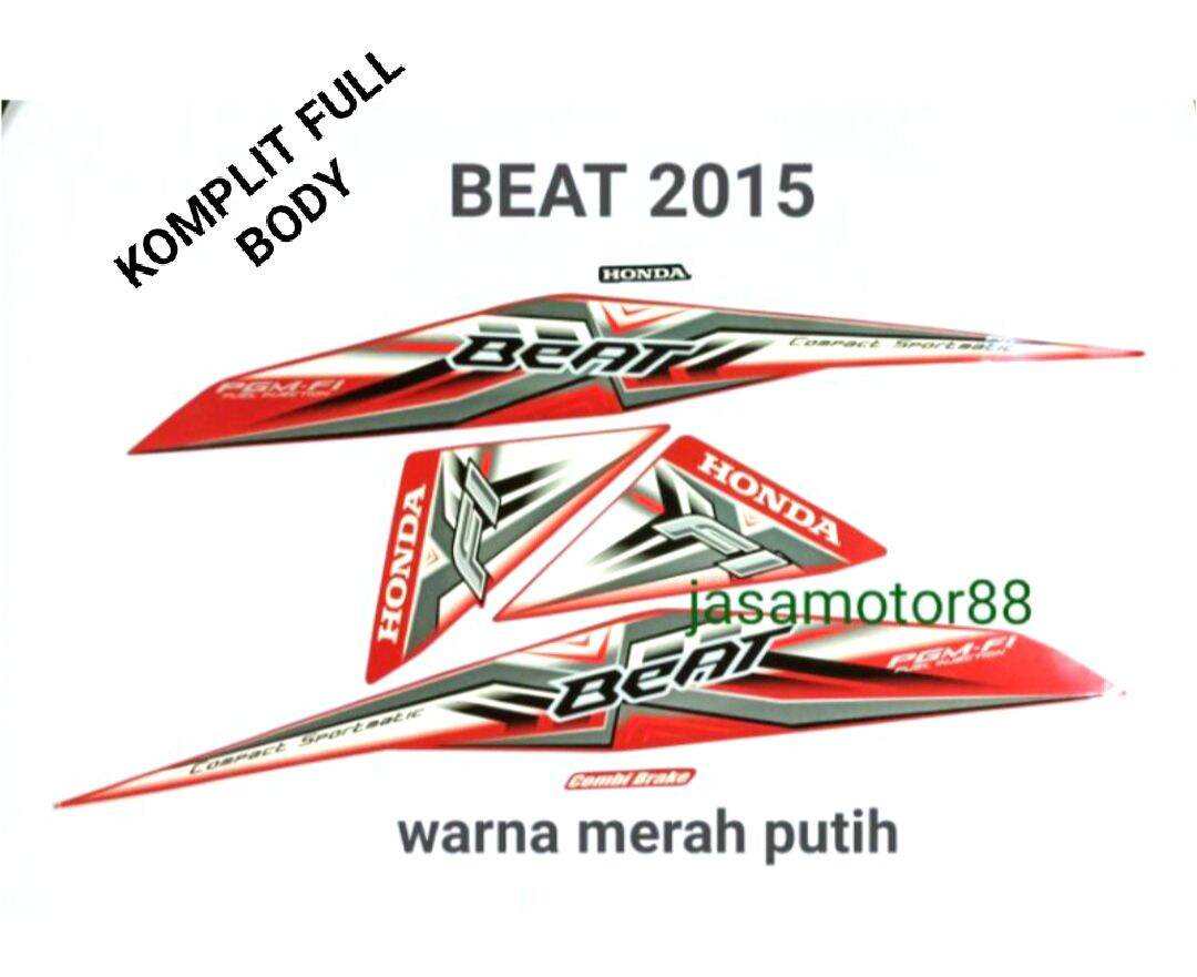 LIS BODY STIKER BEAT 2015 MERAH PUTIH FULL BODY | Lazada Indonesia