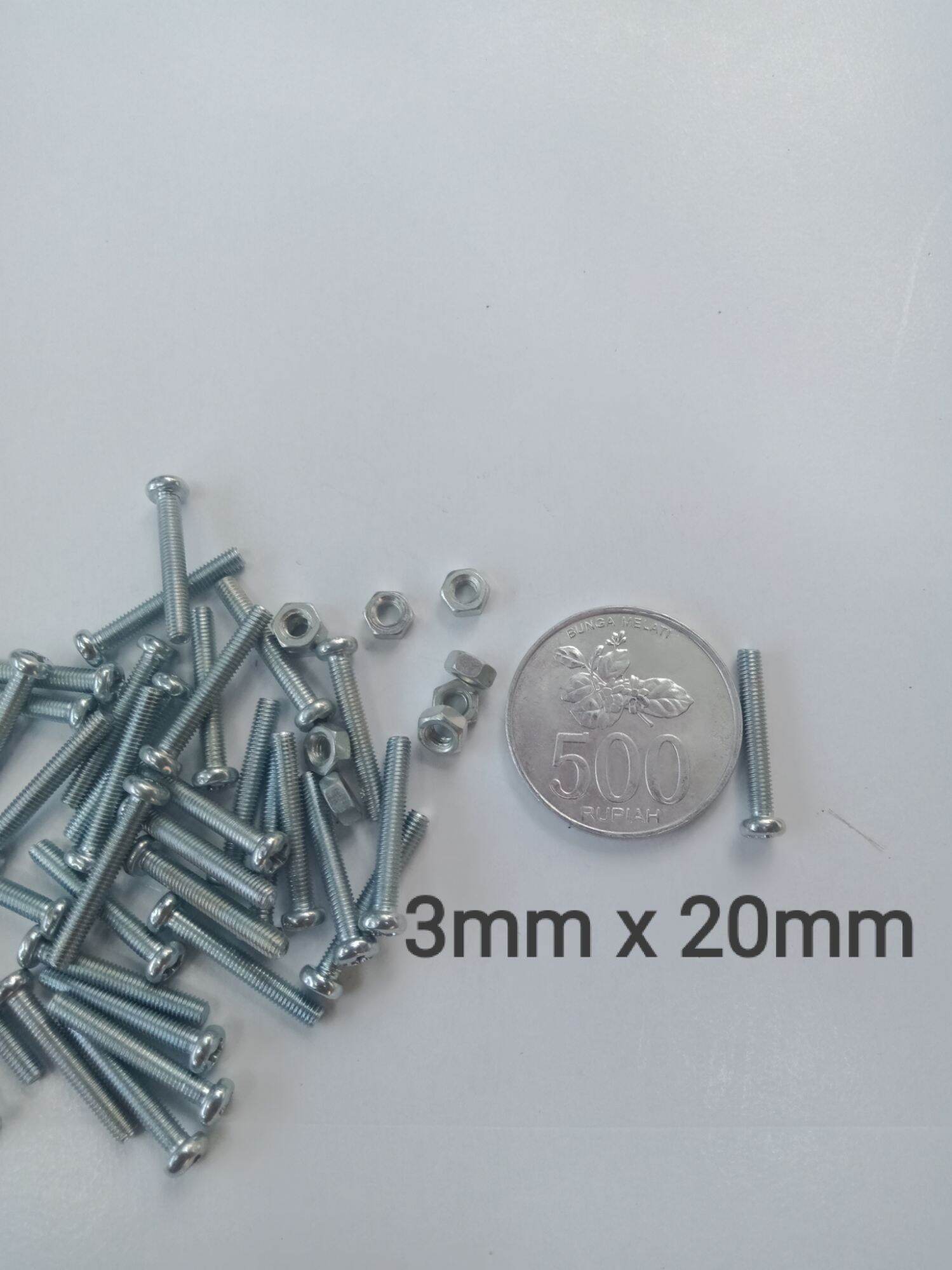 baut 3mm x 20 mm paket isi 10 pasang | Lazada Indonesia
