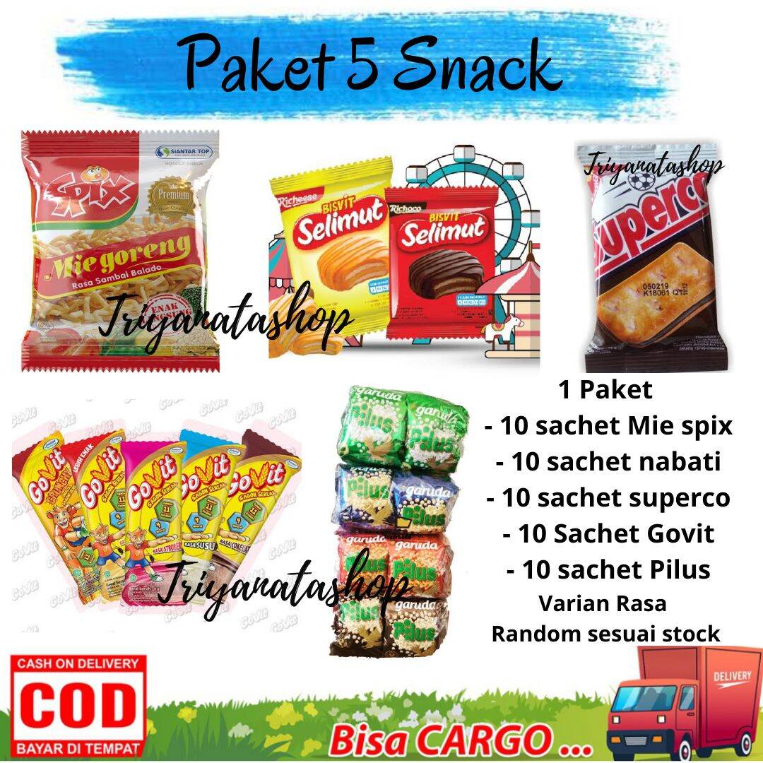 Paket 5 Snack - Jajan rentengan - Jajan Rencengan - Mie goreng spix ...