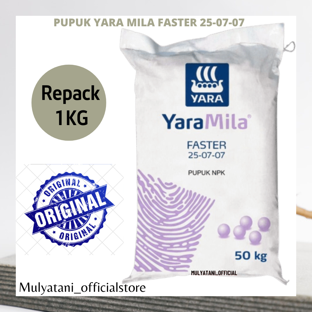 Pupuk NPK Yaramila Faster 25-07-07 Repack 1 KG Original Kemasan Pabrik ...