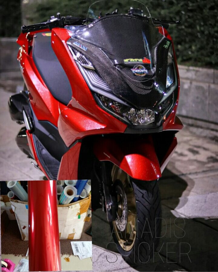 Stiker Skotlet merah candy harga per 1rol panjang 15mter | Lazada Indonesia