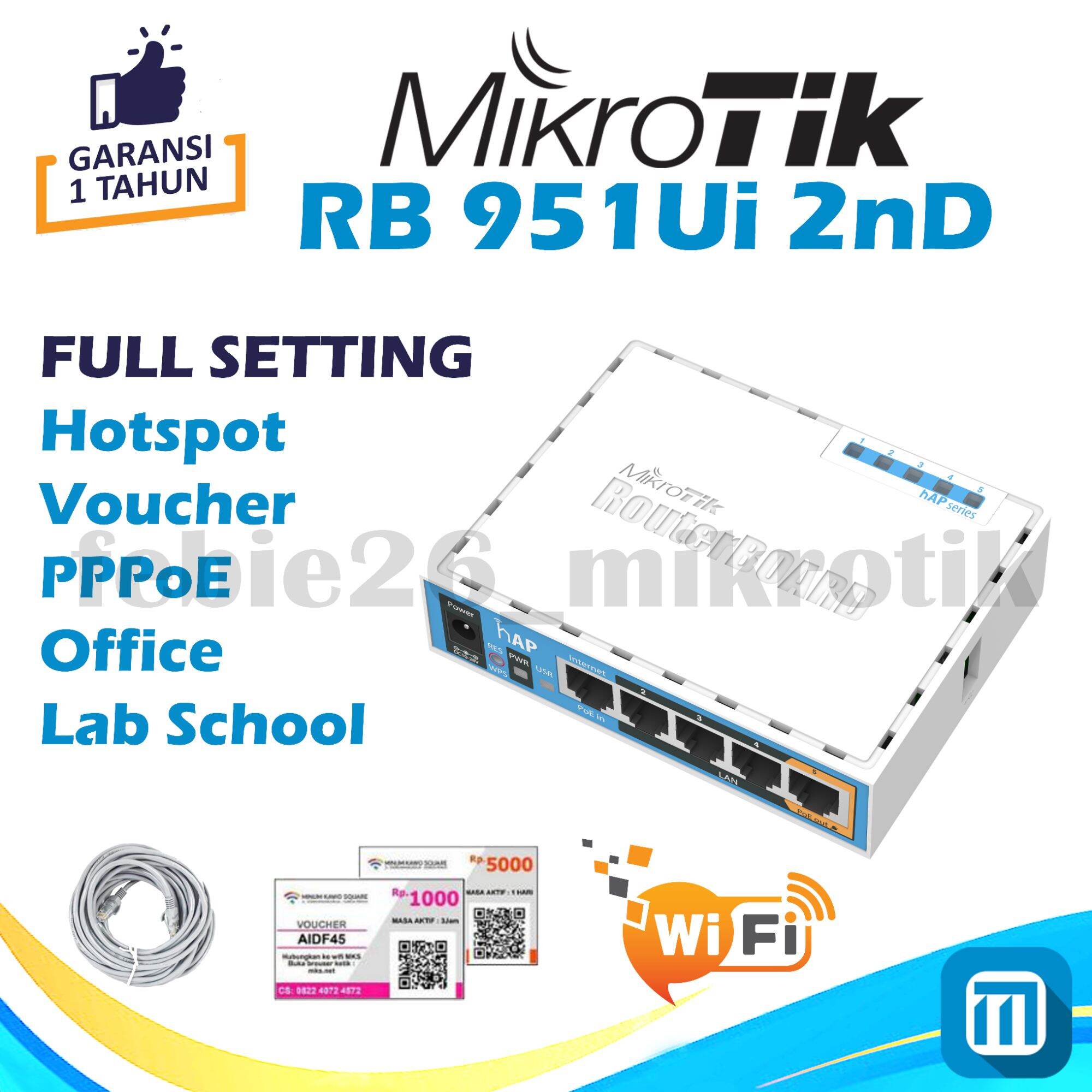MikroTik RB951ui 2nD Full Setting Hotspot Voucher RT RW Net | Lazada ...