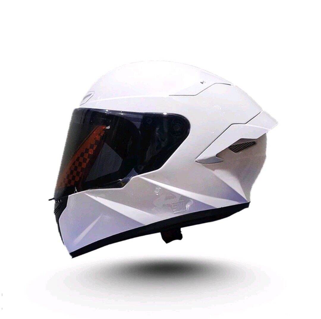 HELM KBR TT COURSE TTC FULL FACE ISLE WHITE GLOSSY PUTIH MENGKILAP SNI ...