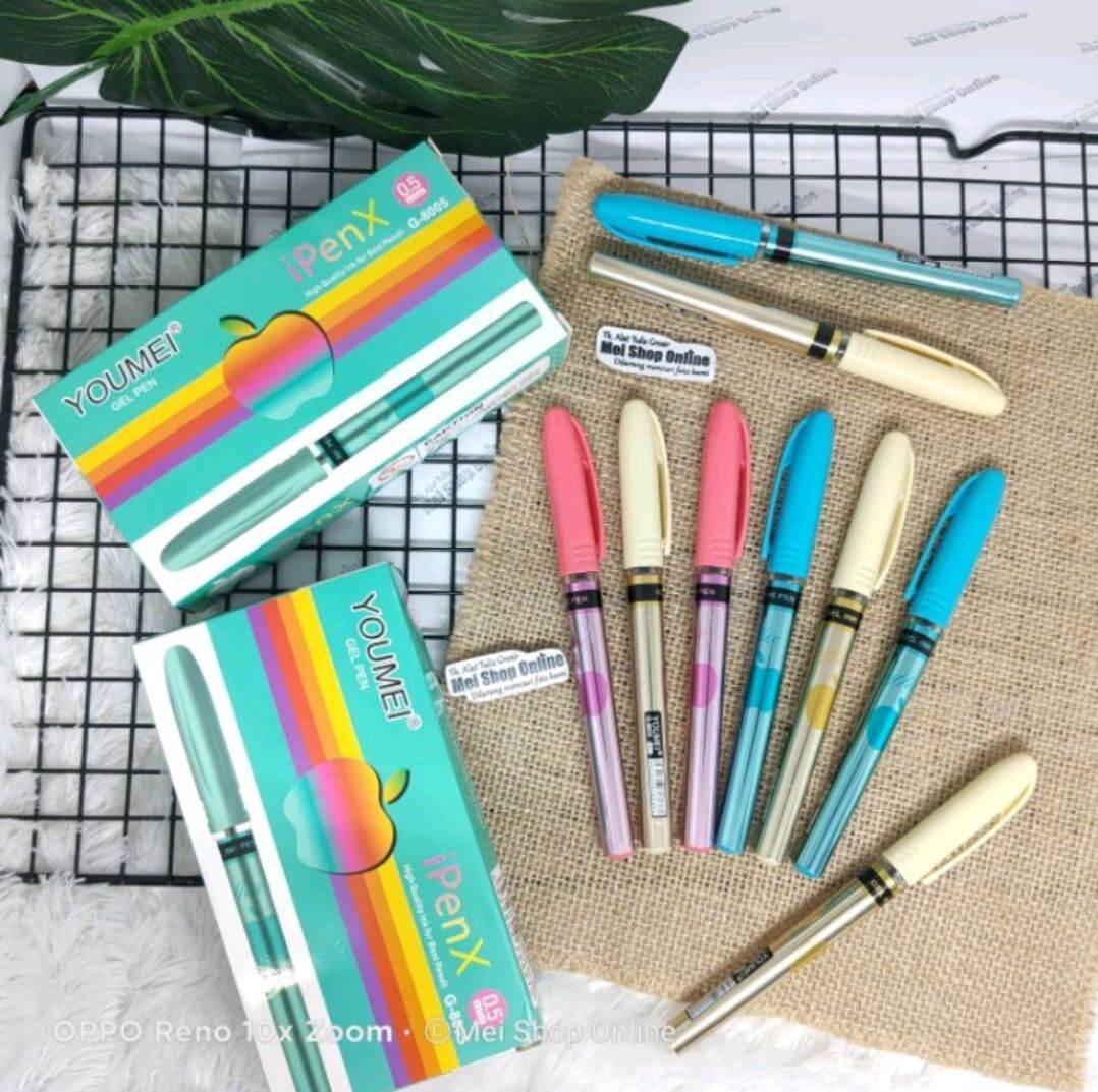 (ISI 1PAK-12 PEN) Pulpen Gel Apel "Tinta Hitam" Lucu Banget | Lazada ...