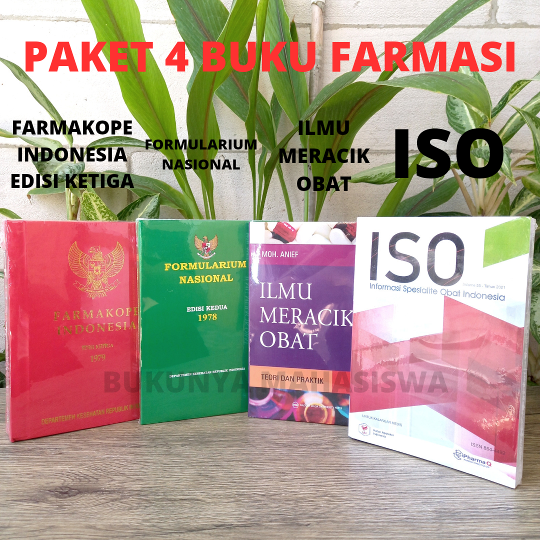 BUKU PAKET LENGKAP 4 BUKU FARMASI DASAR FARMAKOPE 3 ISO FORMULARIUM ...