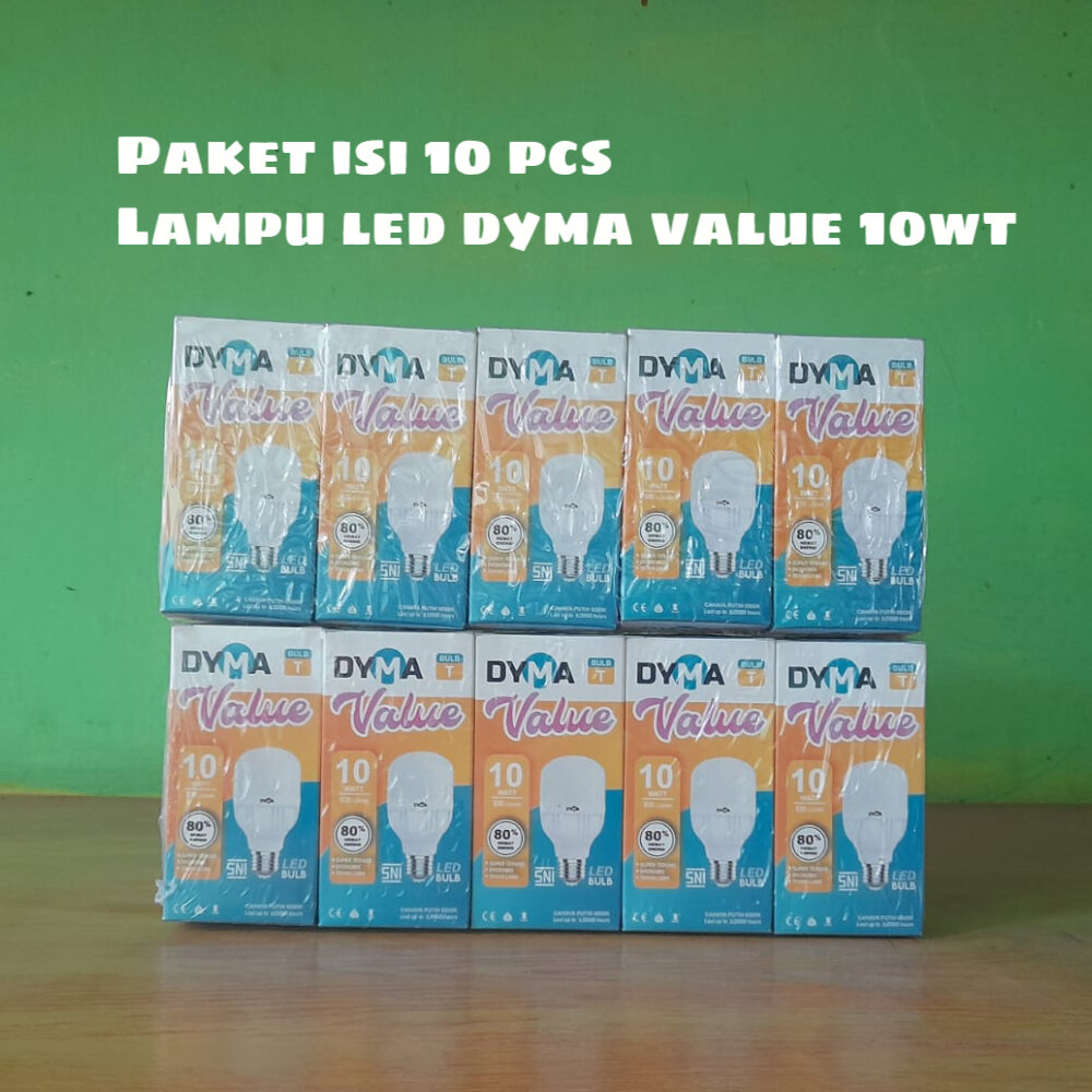 Lampu bohlam led isi 10pcs/bohlam DYMA VALUE 10 WATT neon led listrik ...