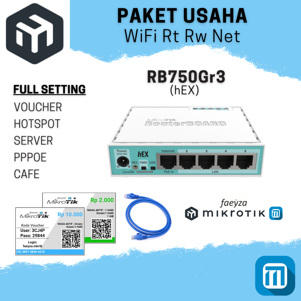 Mikrotik RB750Gr3 Full Setting Voucher Hotspot PPPoE Server RT RW Net ...
