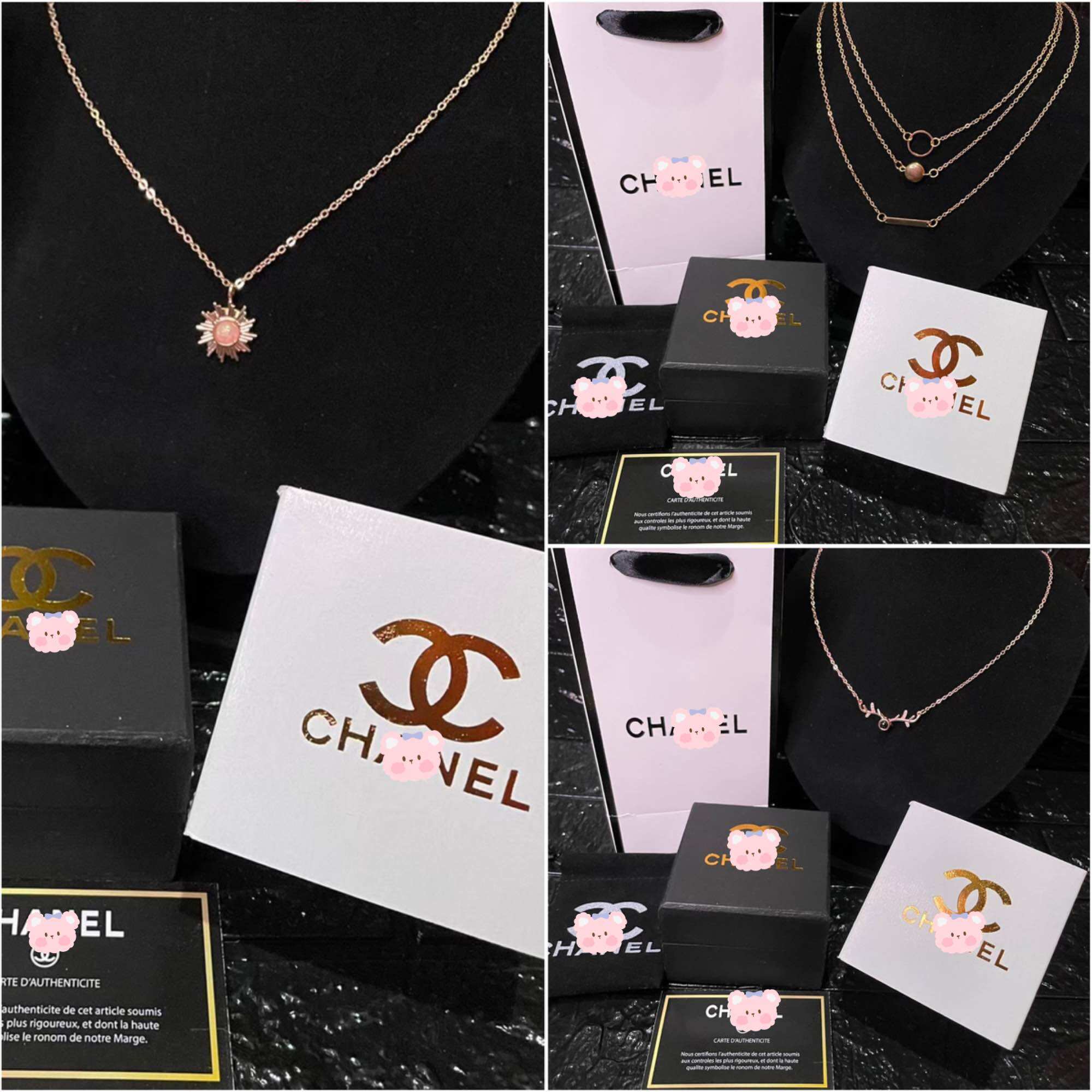 CH4N N3L NECKLACE - KALUNG CHAN*EL PREMIUM GOLD CRYSTAL - PENDANT ...