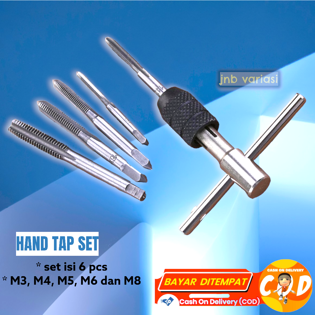Hand tap set M3 M3 M5 M6 M8 handtap set Ulir drat mini set lengkap ...
