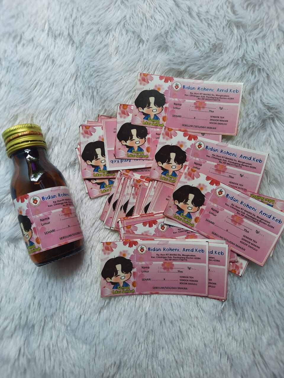 Label Obat (100pcs) , sticker Obat Custom Nama , Etiket Obat, Buku obat ...