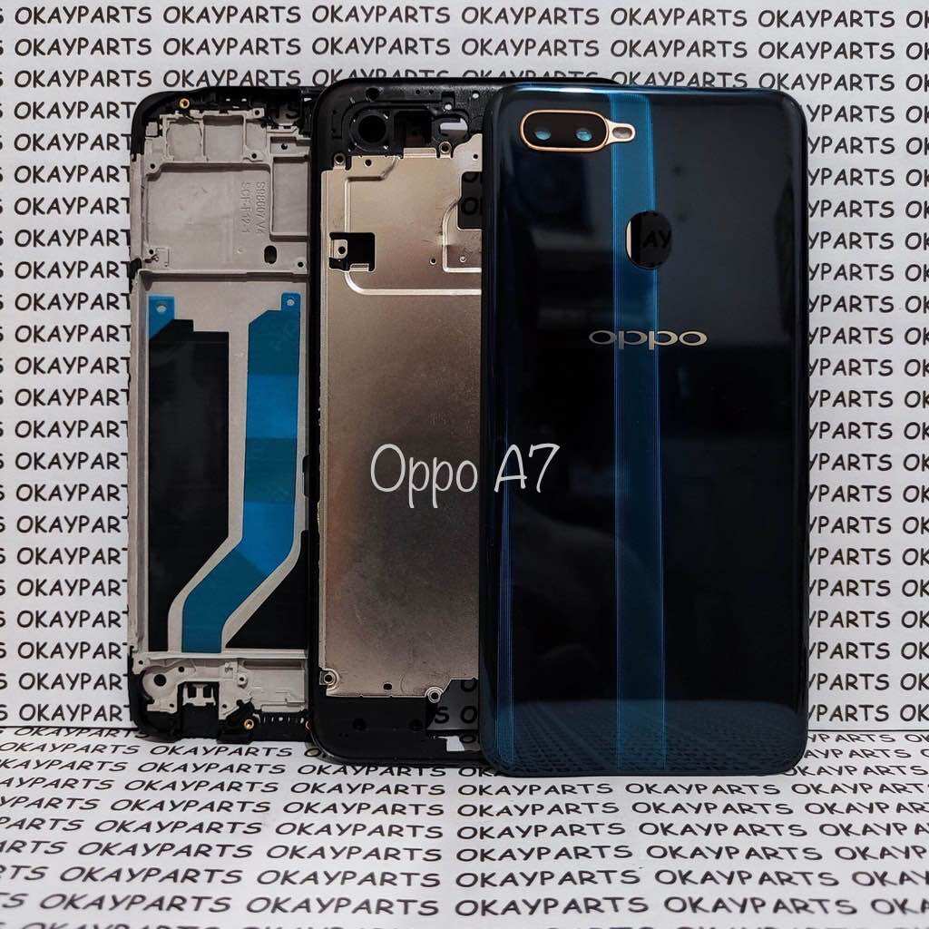 Casing Fullset Oppo A7 + Tombol On Off Volume + Ring Camera | Kesing ...