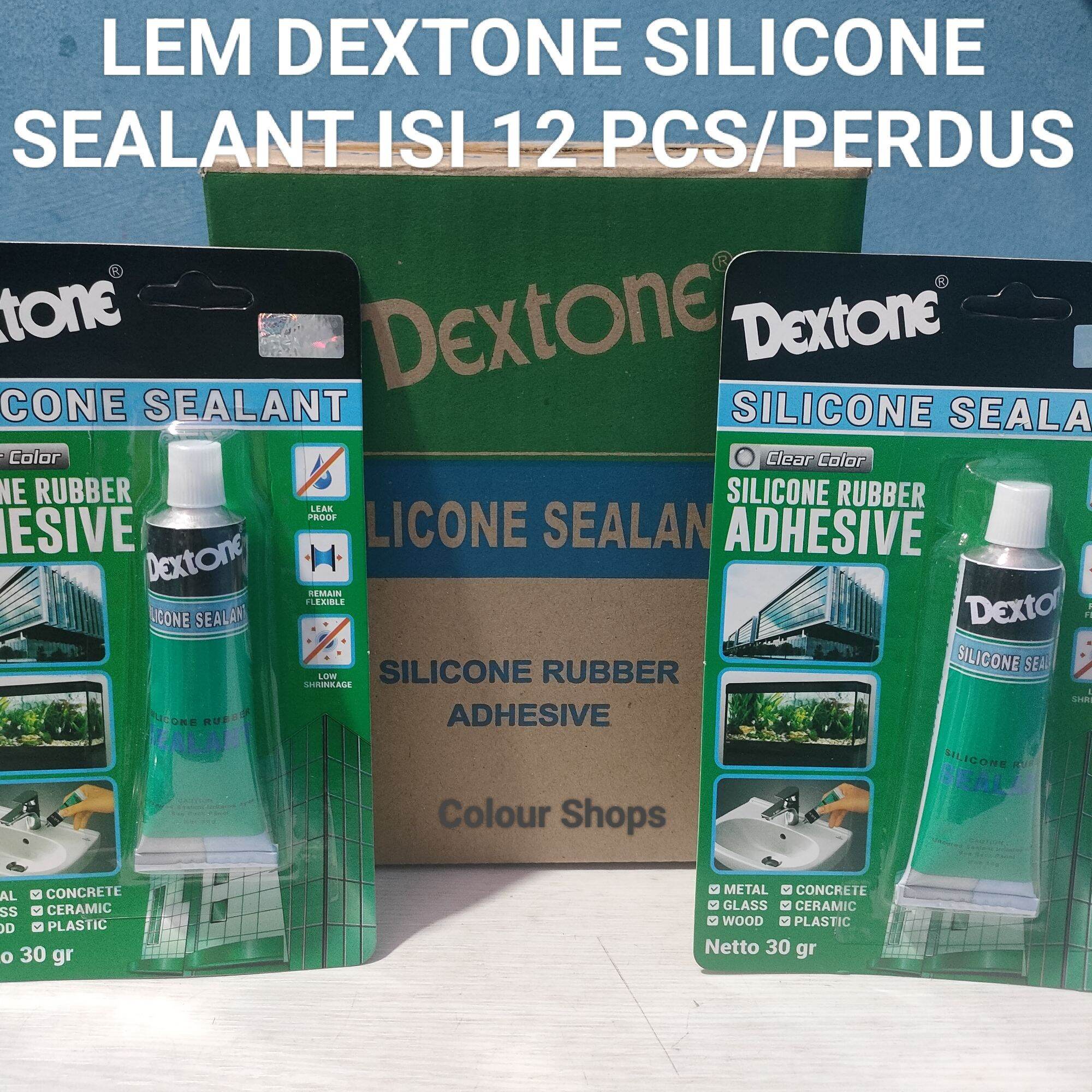 DEXTONE Silicone Sealant BENING Isi 12 Pcs / Perdus 30 gr Lem Kaca ...