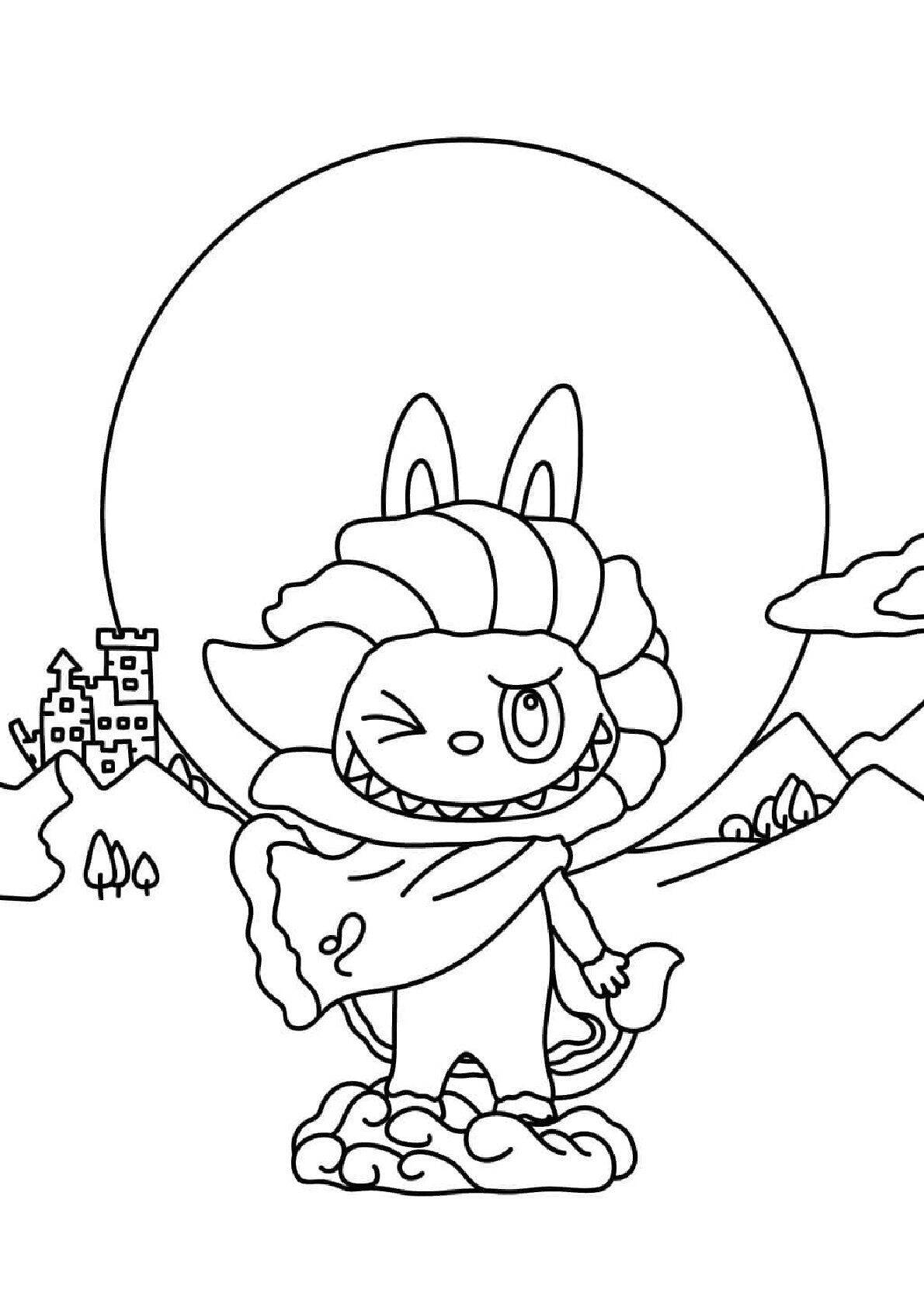 Kertas Gambar Mewarnai A4 Labubu / Coloring / Sketsa Gambar / Kertas ...