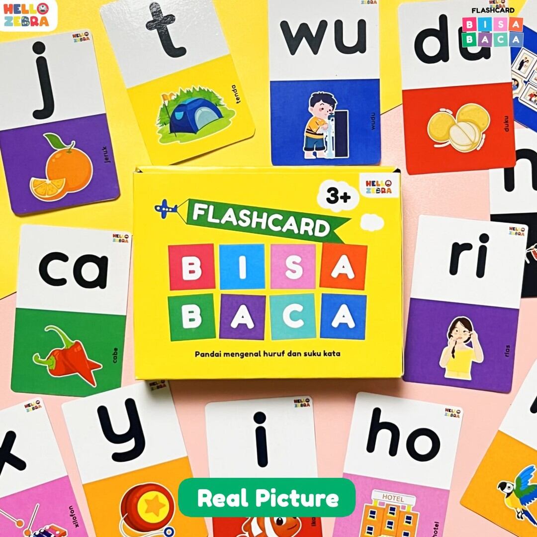 Family Flashcard Bisa Baca Hello Zebra | Lazada Indonesia