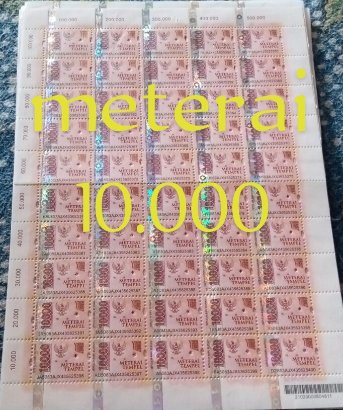 meterai tempel 10000 materai 10ribu | Lazada Indonesia