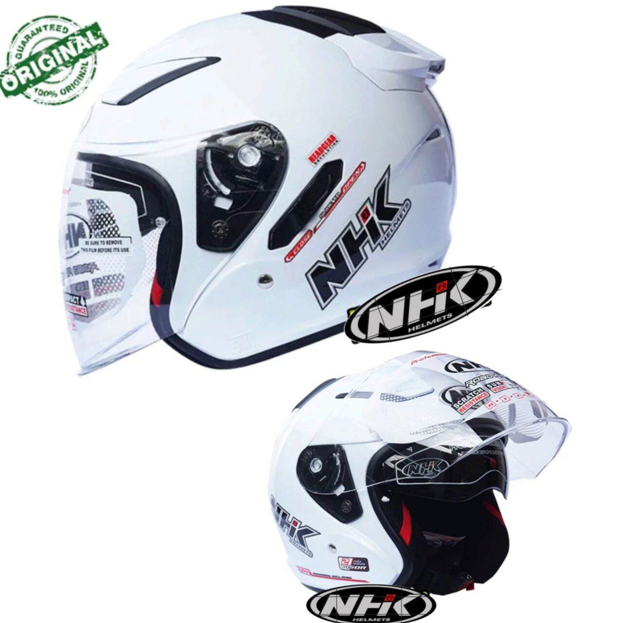 HELM NHK R1 SOLID WHITE NHK DOBEL VISOR ORIGINAL OFFICIAL NHK HELMET ...