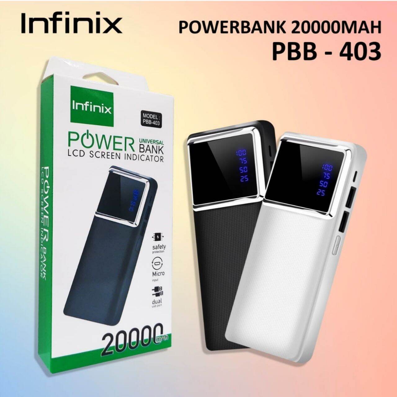 POWERBANK INFINIX 20000mAH LAYAR LCD KAPASITAS BESAR | Lazada Indonesia