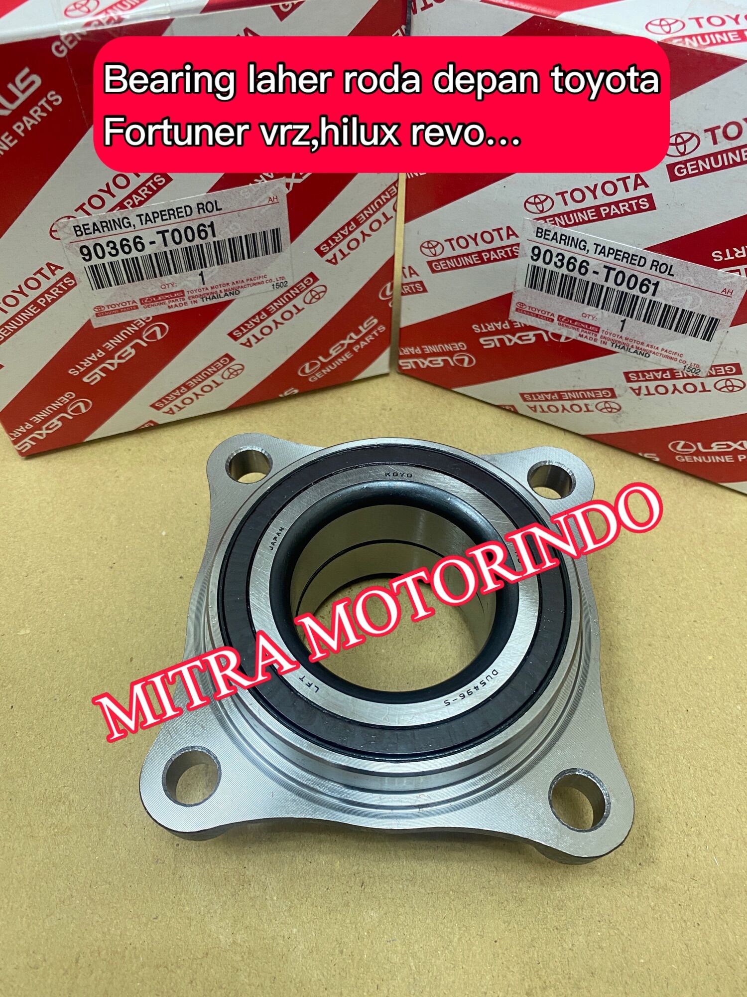 Bearing roda depan toyota hilux revo fortuner vrz 90366-T0061 | Lazada ...