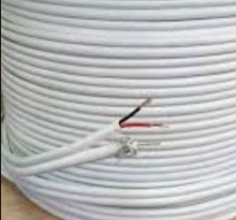 1 METER KABEL POWER CCTV RG59 STARCOM PUTIH RG 59 COXIAL + POWER ...