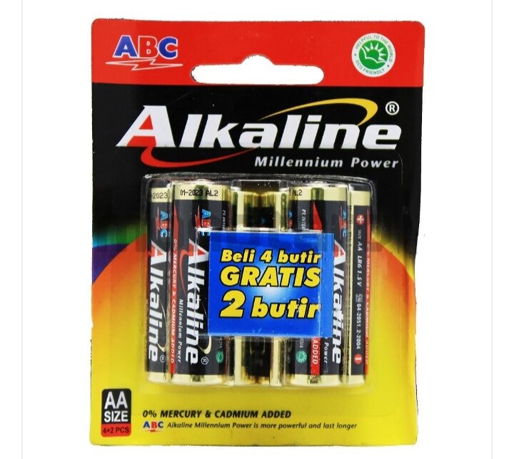 BATU ABC ALKALINE AA2 4+2PCS | Lazada Indonesia