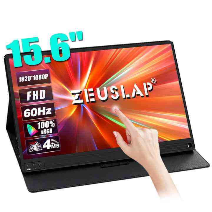 ZEUSLAP 1560MTS Portable Monitor Touchscreen 15.6 inch FHD Multiport ...