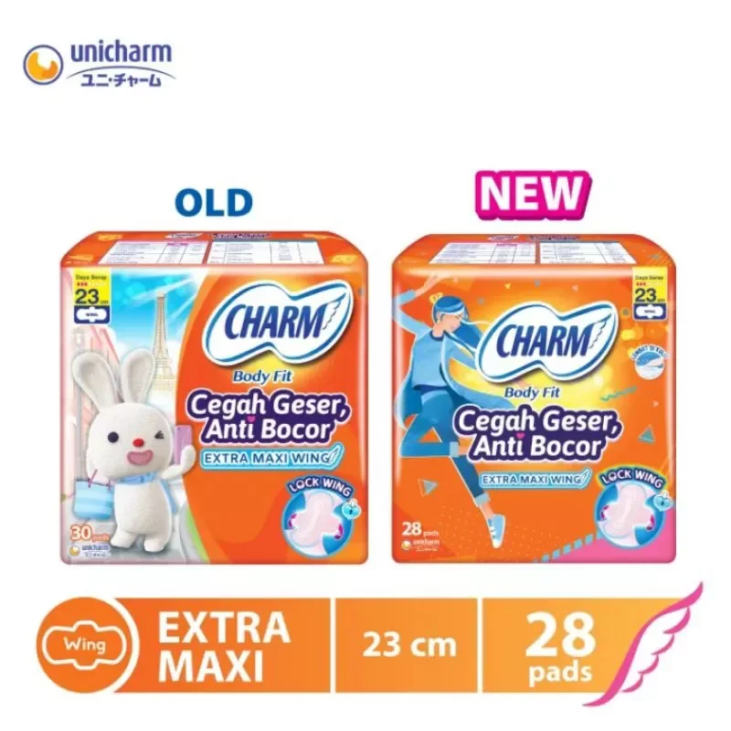 Charm Body Fit 23 cm isi 28pads Extra Maxi Wings/CHARM bodyfit Wing ...