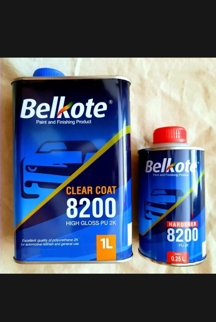 clear belkote clear coat 8200 glossy Mengkiap 1 liter | Lazada Indonesia