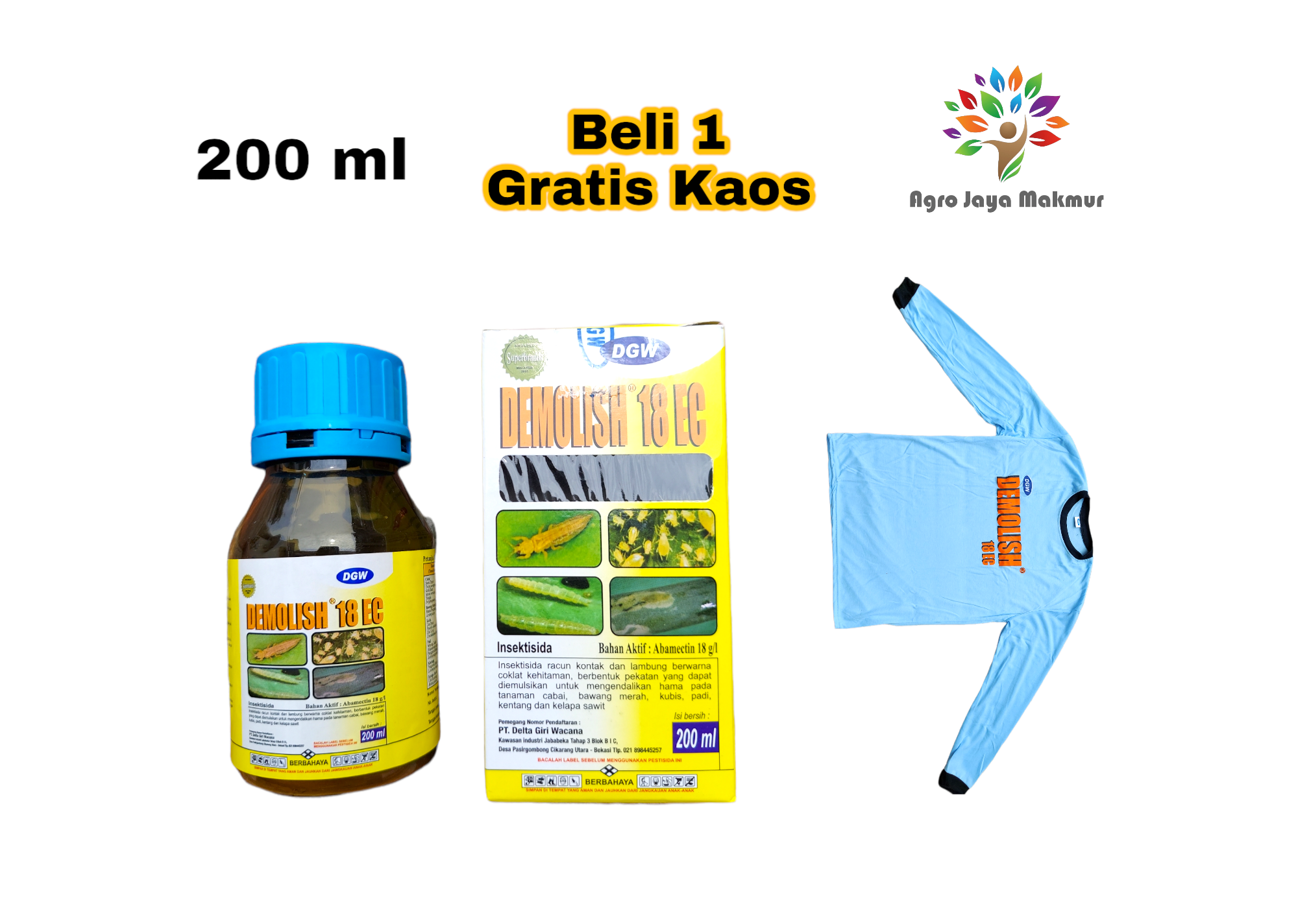 DEMOLISH 18 EC isi 200 ml/insektisida/akarisida/insektisida abamektin ...
