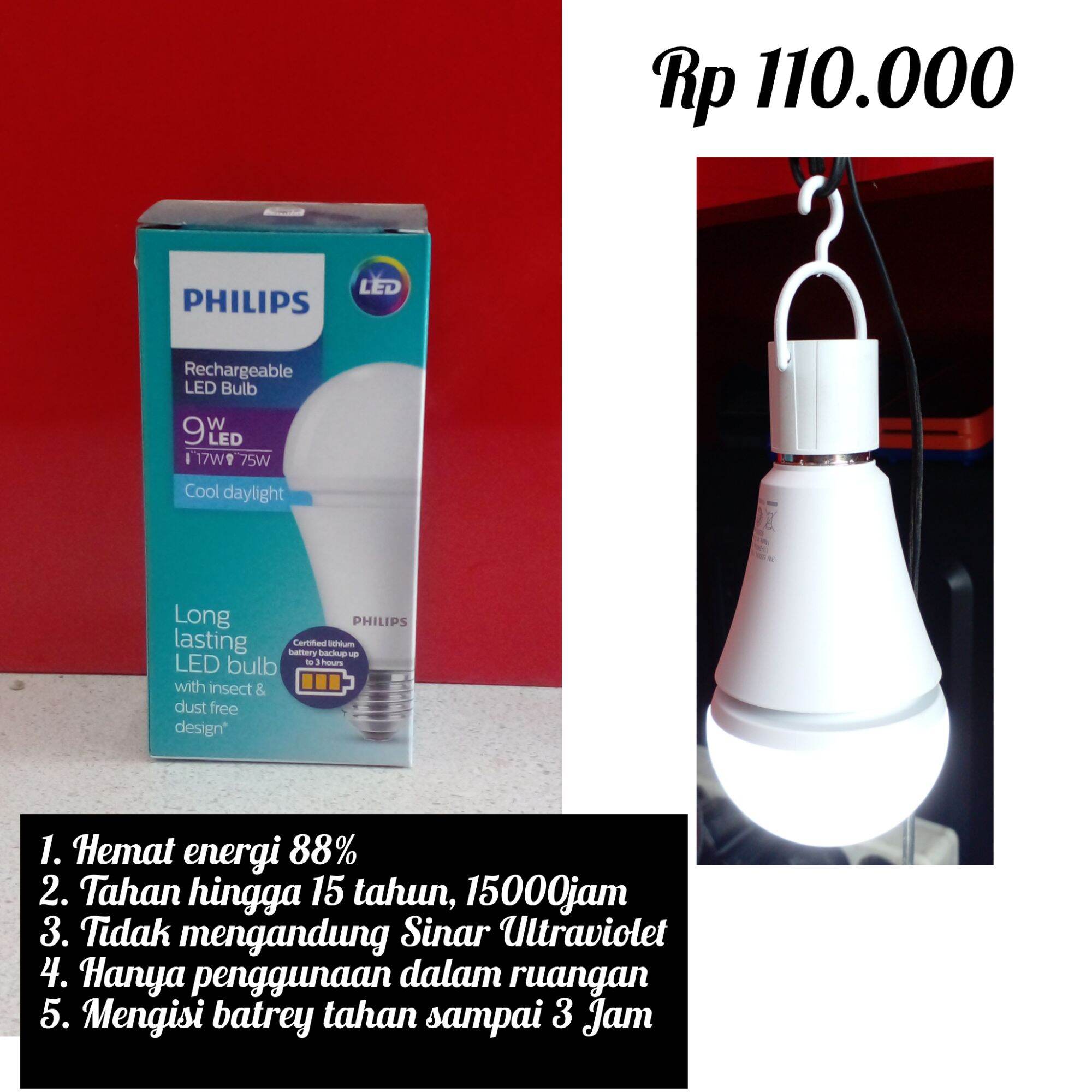 PHILIPS LEDBULB EMERGENCY 9W | Lazada Indonesia