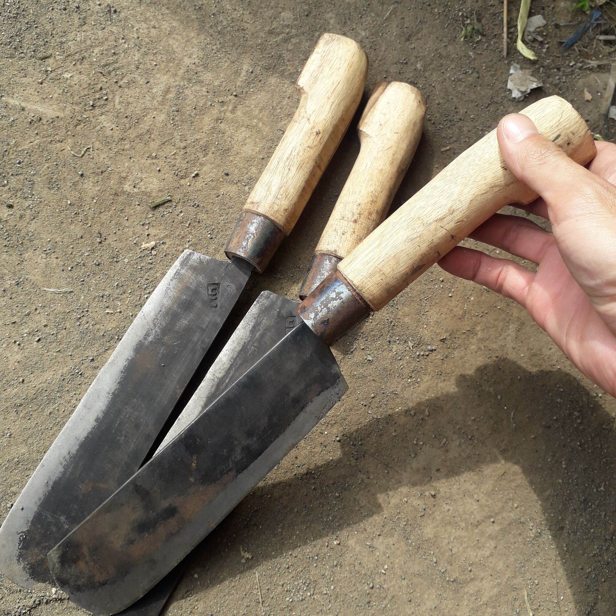 Golok Cacah Tulang dan daging Terbuat Baja Per mobil Handle Kayu Seno ...