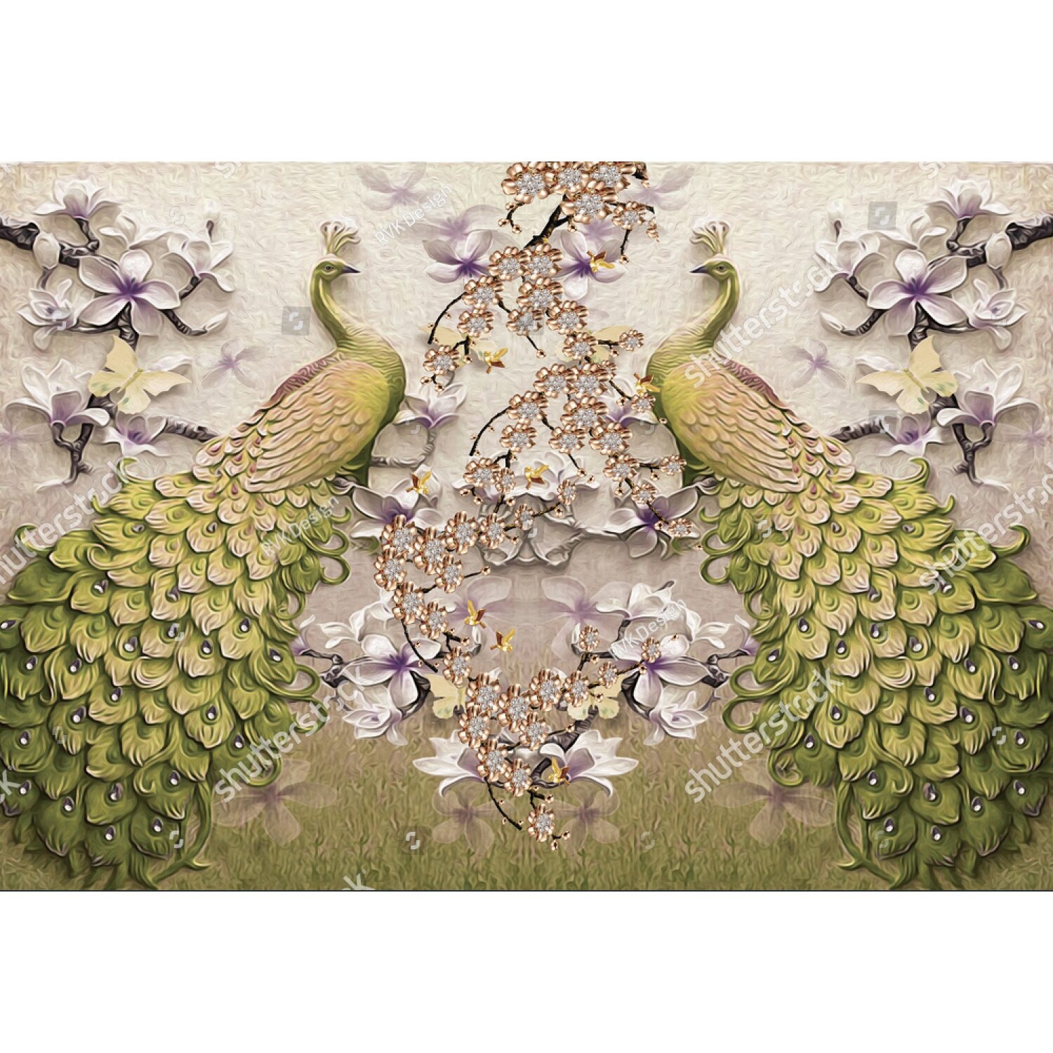 Wallpaper dinding custom Burung Merak - Wallpaper burung merak | Lazada ...