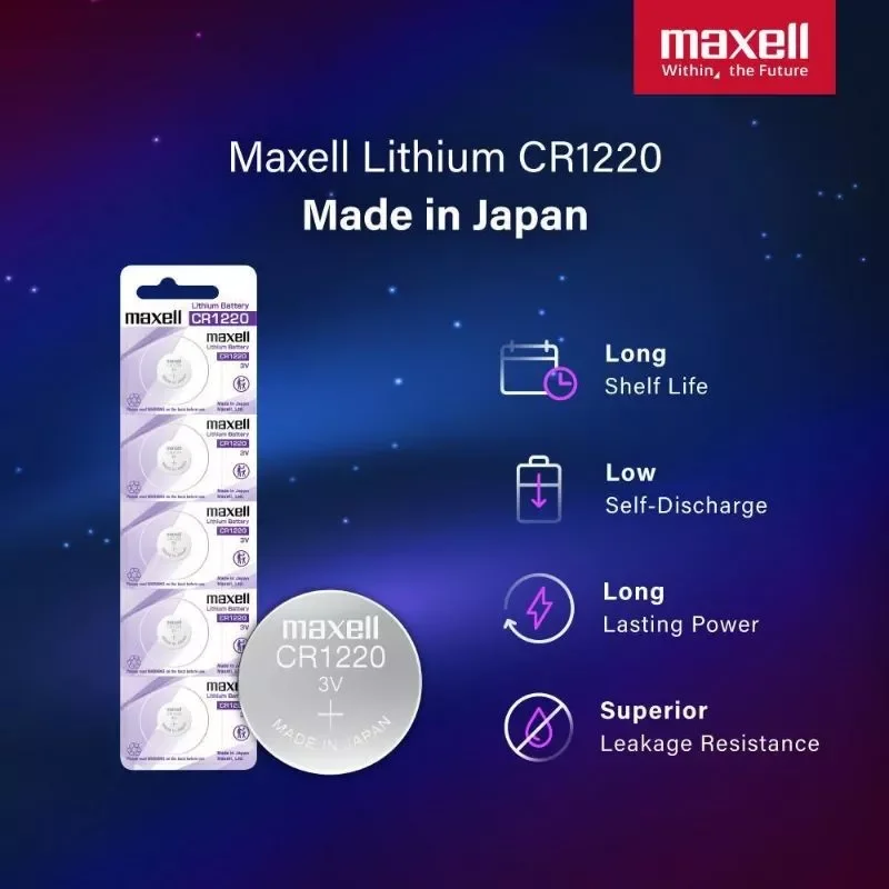Baterai Maxell CR1220 Batu Batrai 1220 Battery Kancing Timbangan ...
