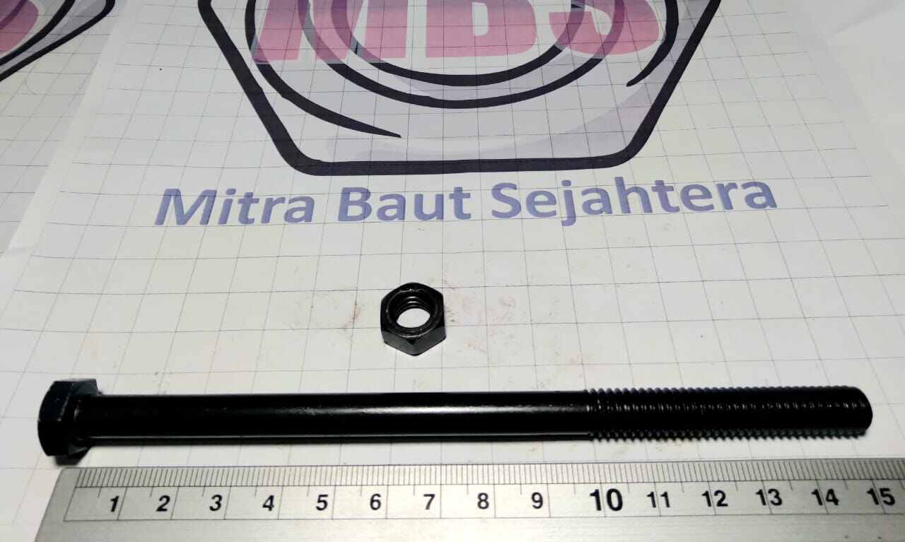 Baut Mur baja 3/8 x 6 / Baut Unc 3/8 x 6 / Baut Nc 3/8 x 6 / Long Bolt ...