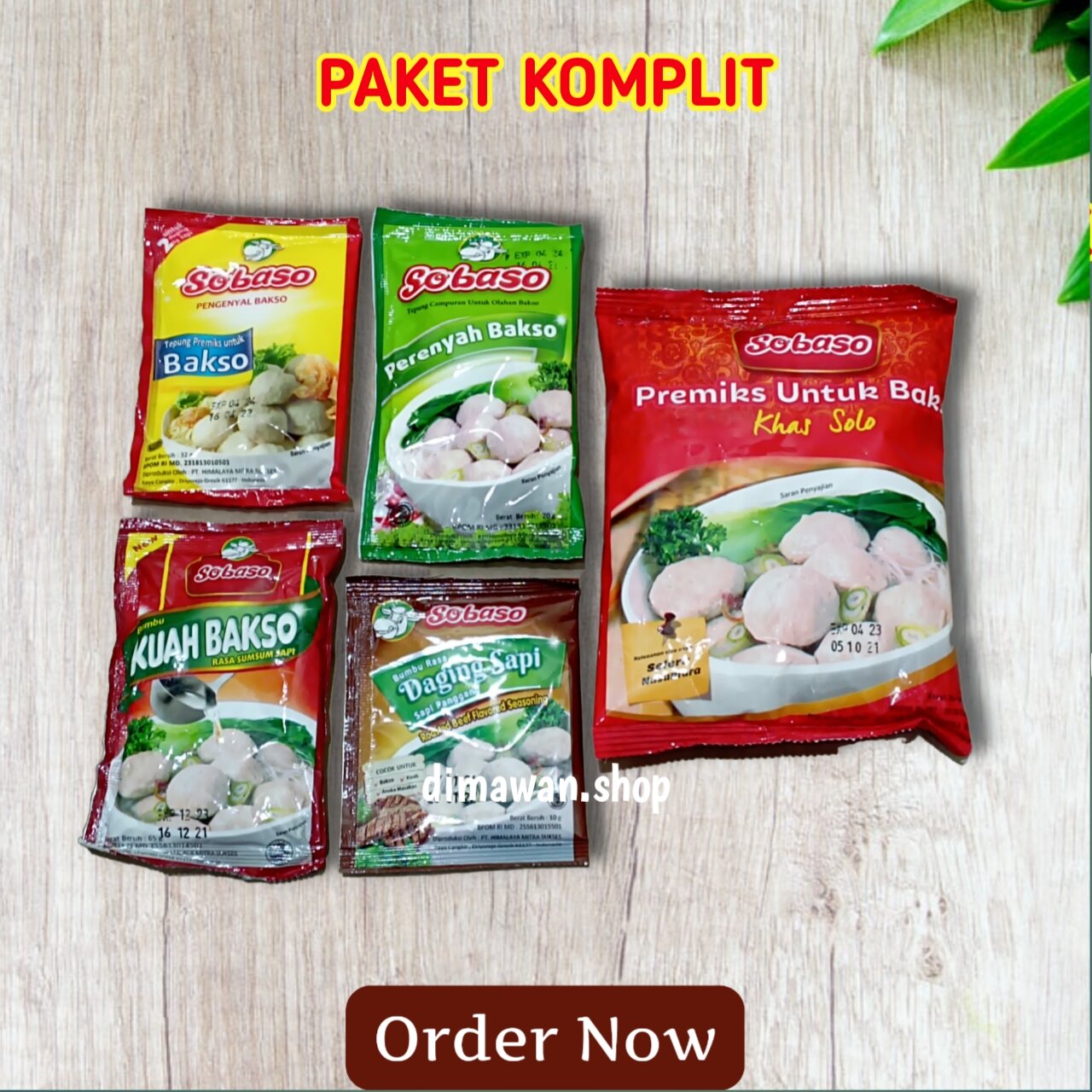 SOBASO Tepung bakso paket komplit khas solo bumbu kuah sumsum sapi ...