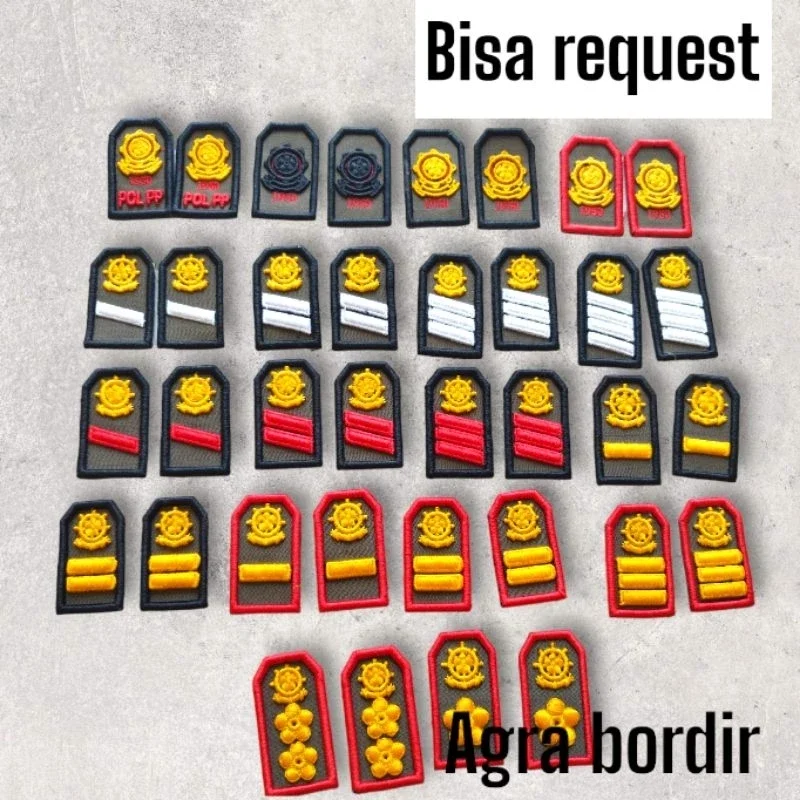 bordir pangkat pol pp pdl timbul 3d bisa request | Lazada Indonesia