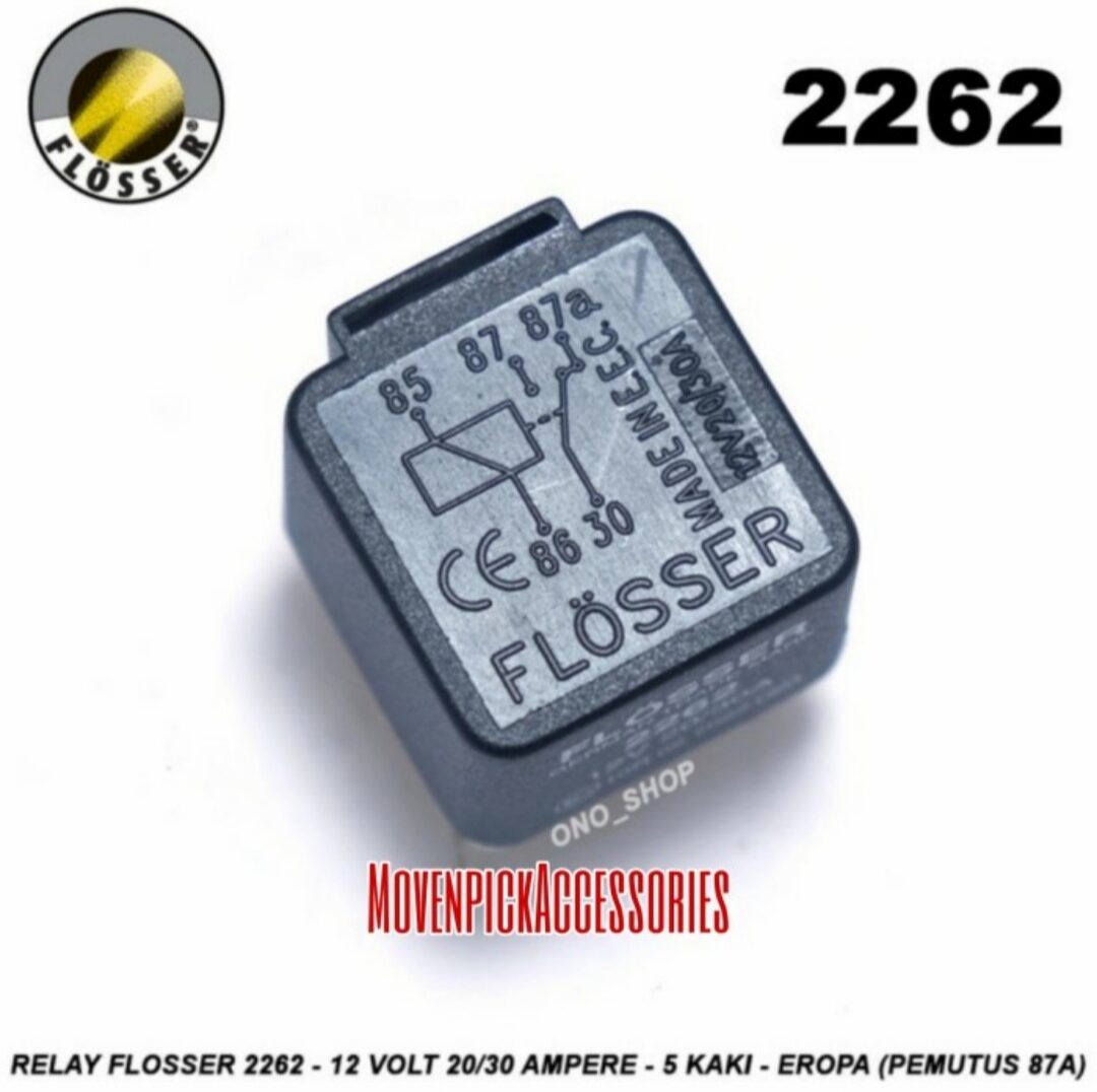 RELAY FLOSSER 2262 12V 20/30A KAKI 5 87A RELAY PEMUTUS ORIGINAL ...