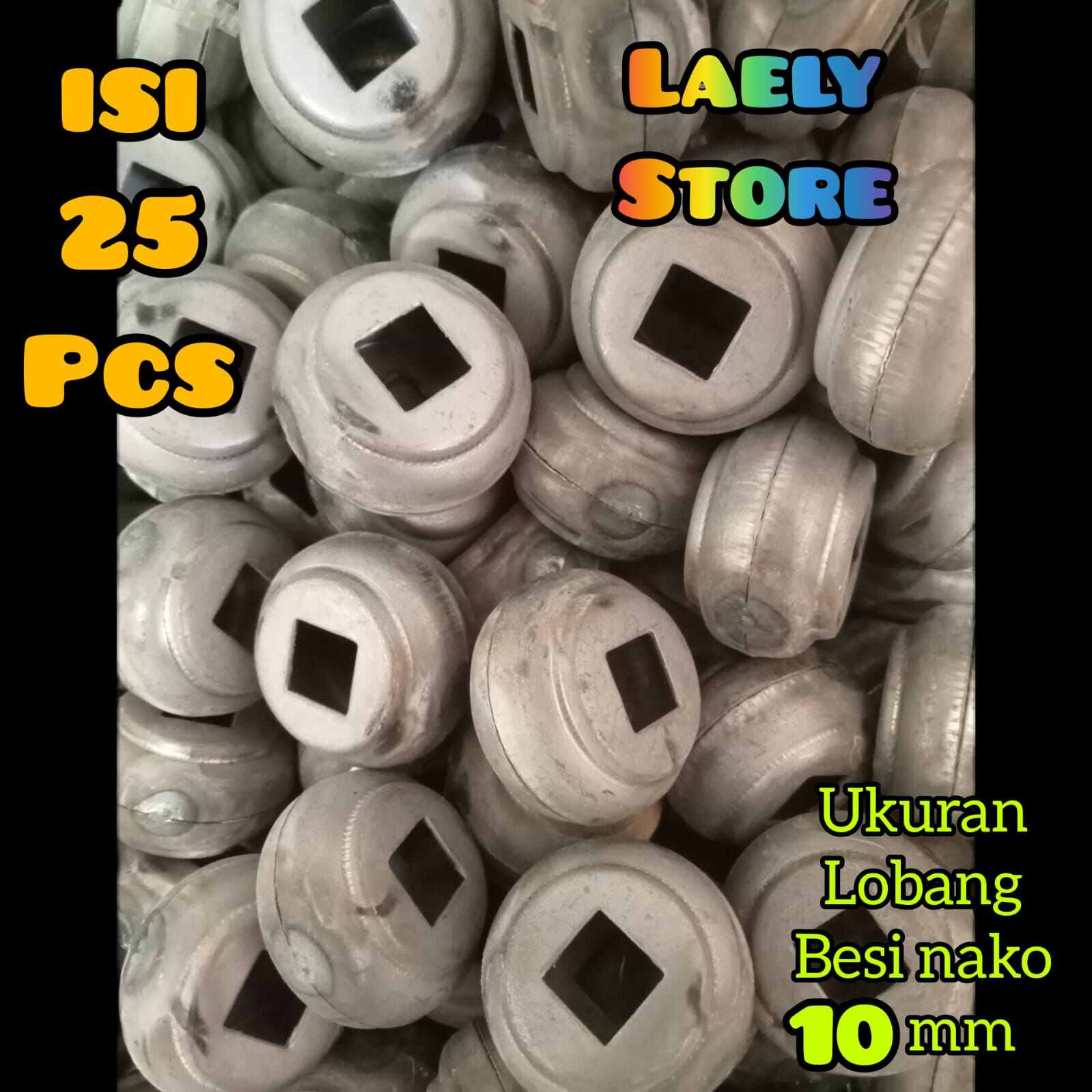 isi 25 pcs ukuran lobang besi nako 10mm ornamen motif cincin bulat ...