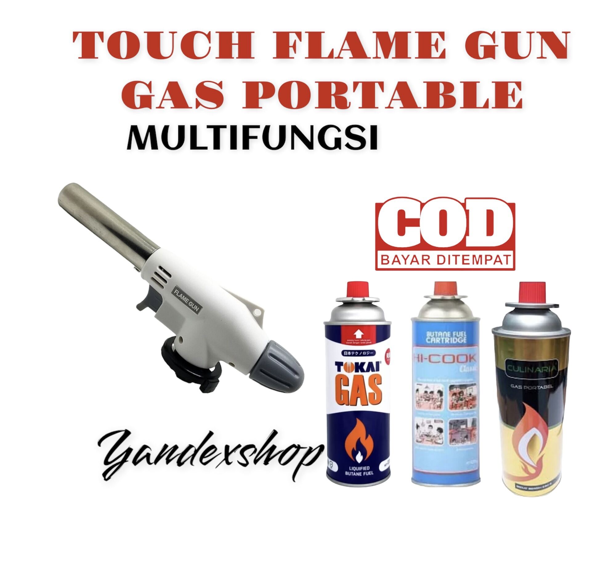 SEPAKET KEPALA GAS PORTABLE GAS TOUCH FLAME GUN LAS BUTANE BLOW TOUCH ...